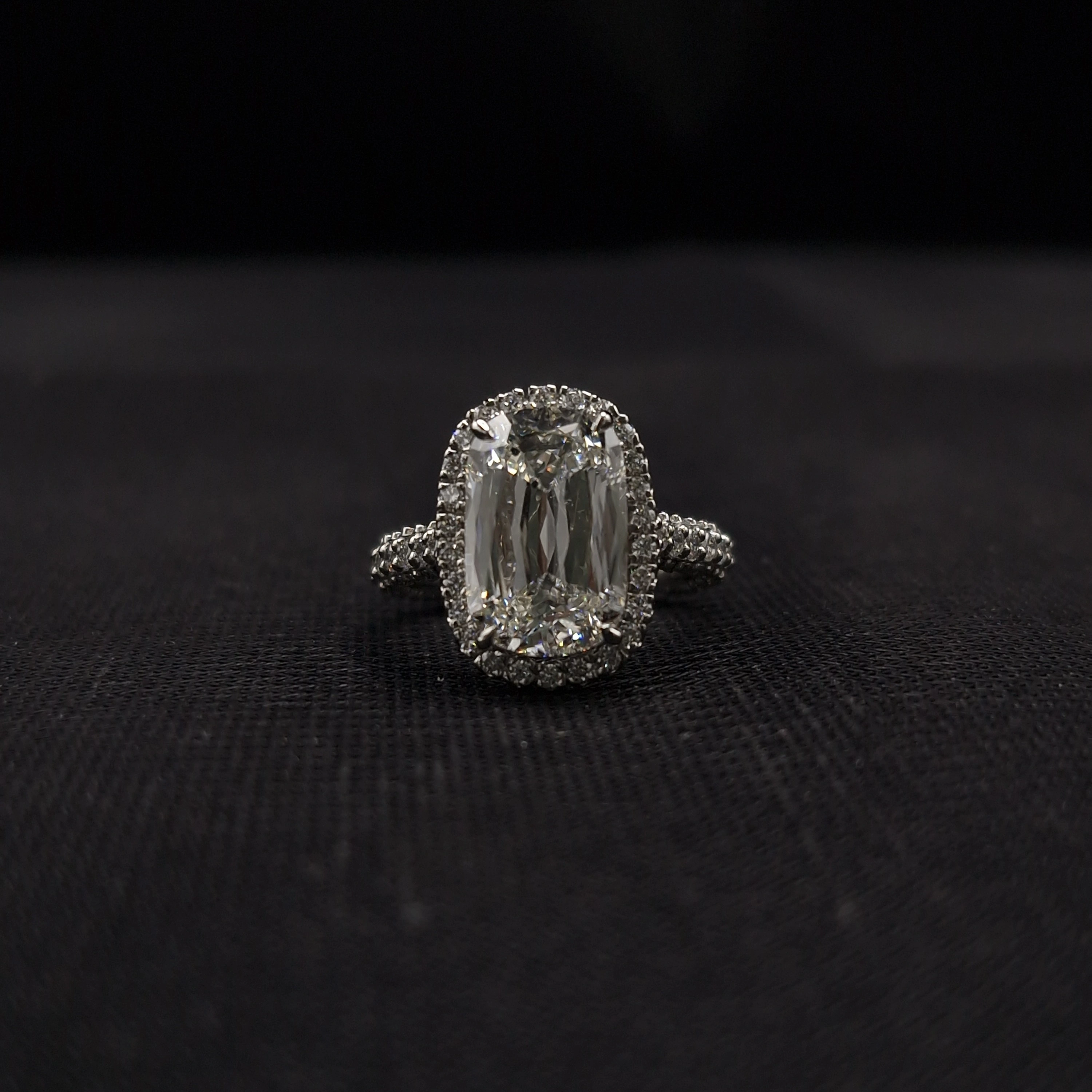 6.25 CT Moval Halo Diamond Ring | Factory Direct Rings | Ami Jewels ...